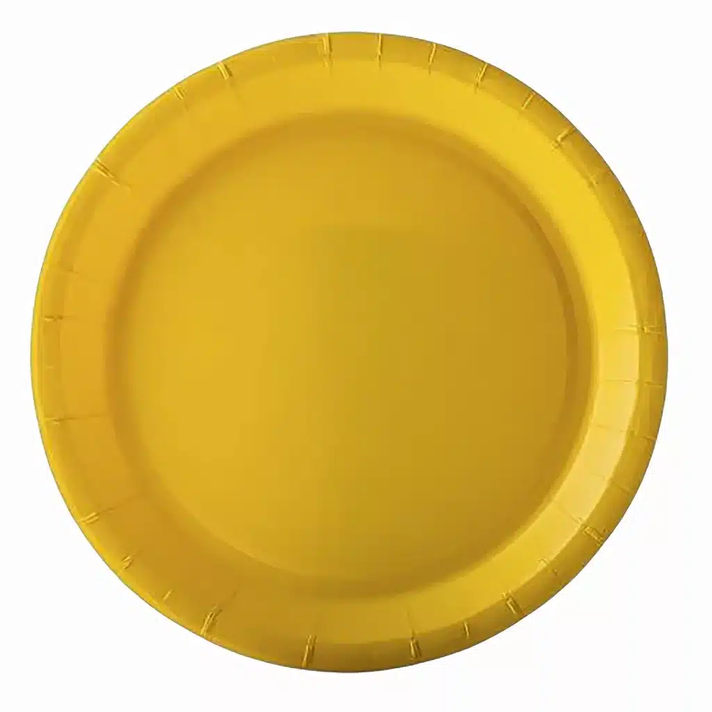 10 Yellow Paper Plates 18 cm / csj-emballages.com
